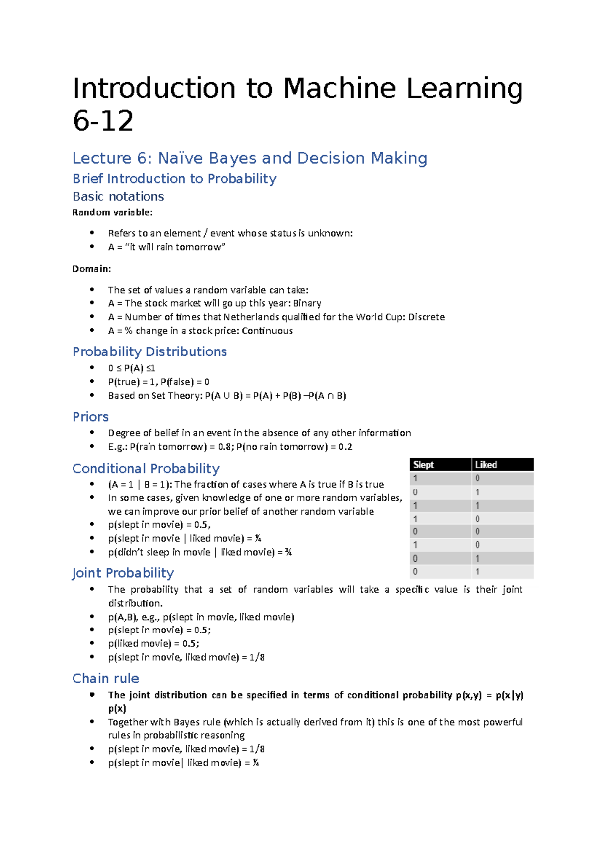 Second part Introduction to Machine Learning - Introduction to Machine ...