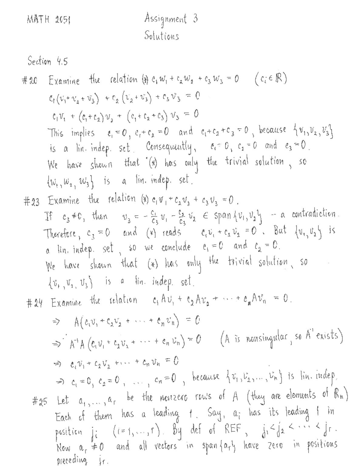 M2051 assignment 3 solutions - MATH 1051 Assignment 3 Solutfoms Setshon ...