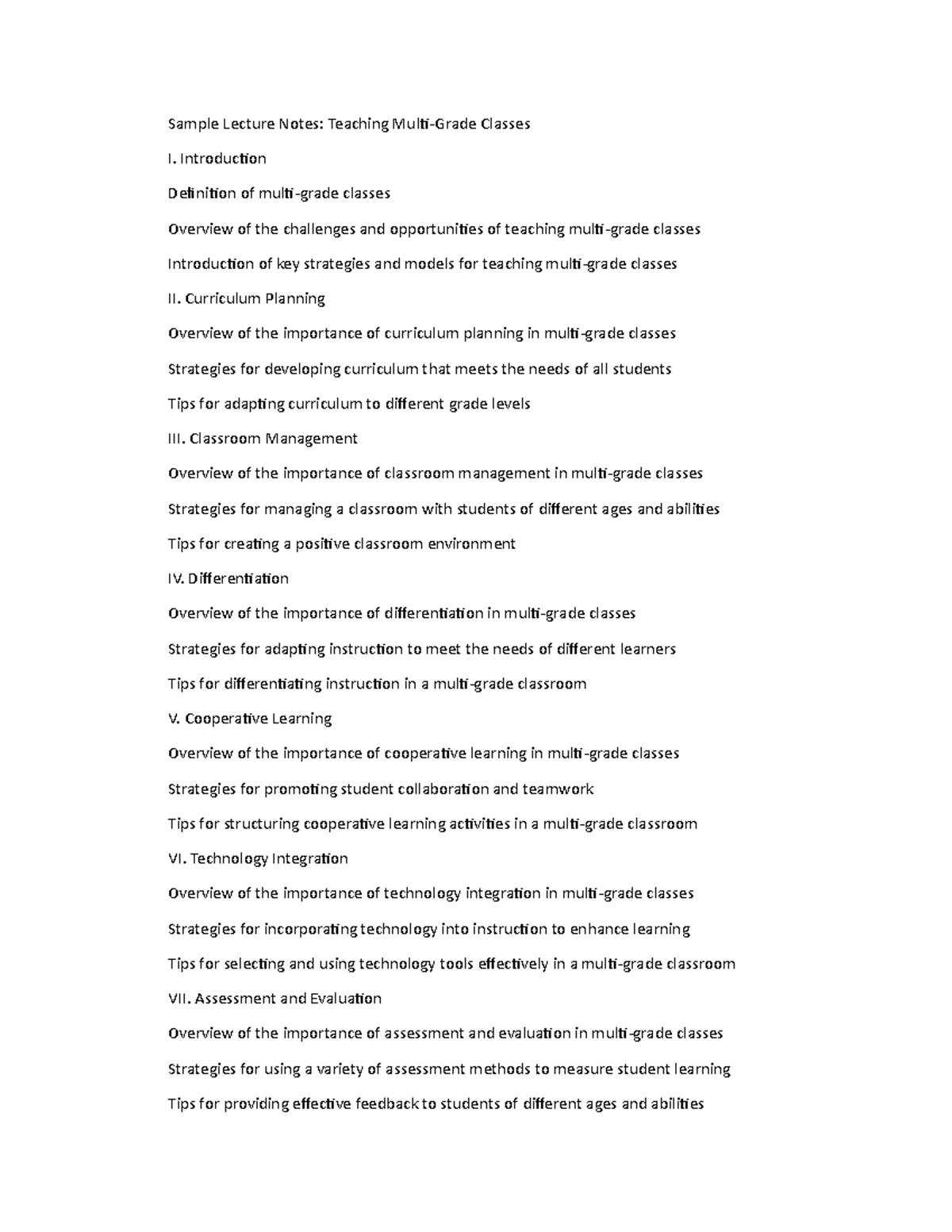 Teaching Multi-Grade Classes - Introduction Definition of multi-grade ...