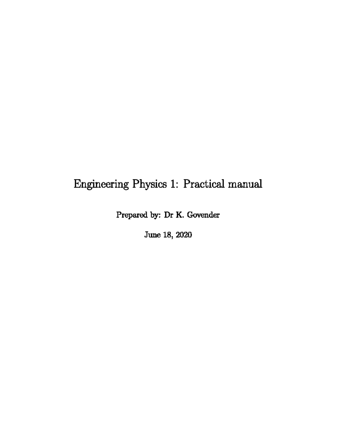 Practical Manual - Govender June 18, 2020 Engineering Physics 1 ...