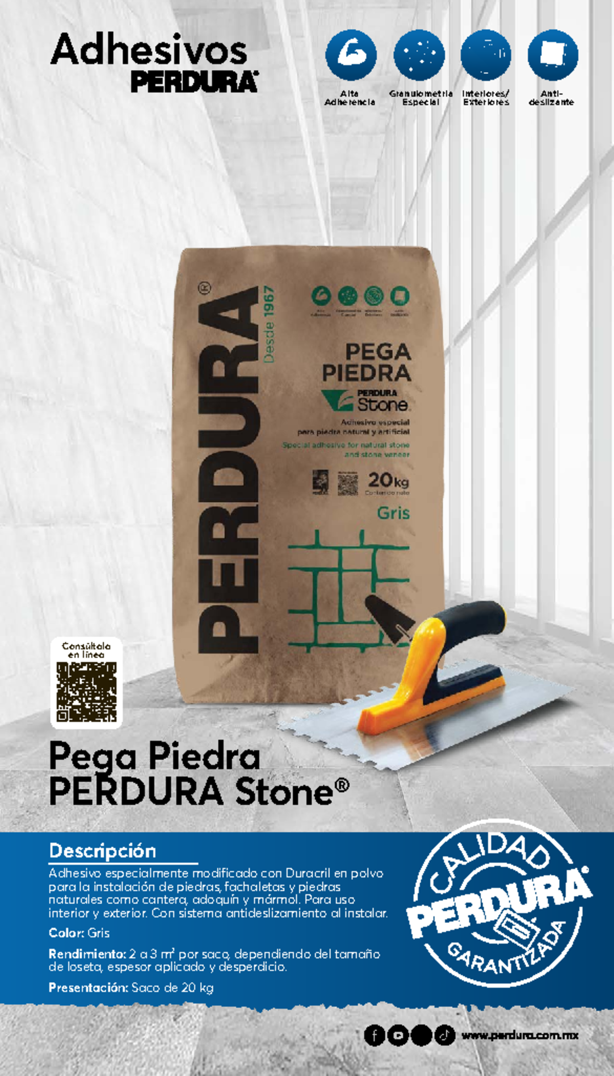 Pega Piedra Perdura Stone - Adhesivos Descripción Adhesivo ...