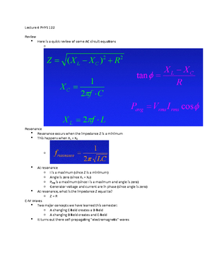 Lecture 1 - PHYS 122 - Lecture 1 – PHYS 122 Charge Charge is an ...
