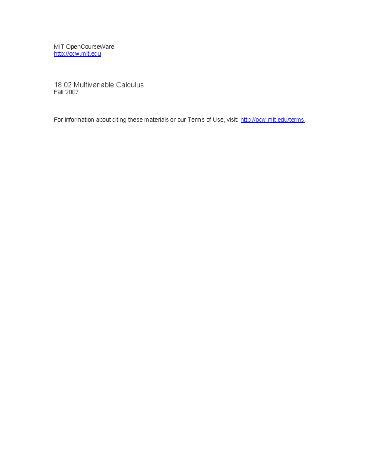 Multivariable Calculus 18.02 Exam 1A - MIT OpenCourseWare ocw.mit 18 ...