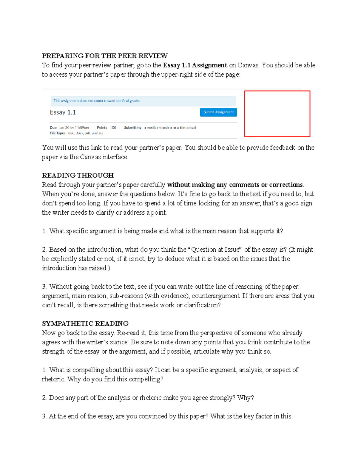 Peer Review Worksheet 121 - PREPARING FOR THE PEER REVIEW To find your ...