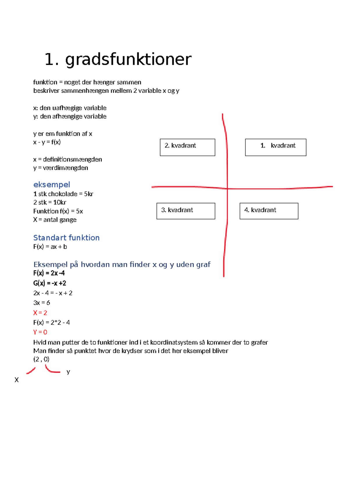 Funktioner - hej - 1. gradsfunktioner funktion = noget der hænger ...