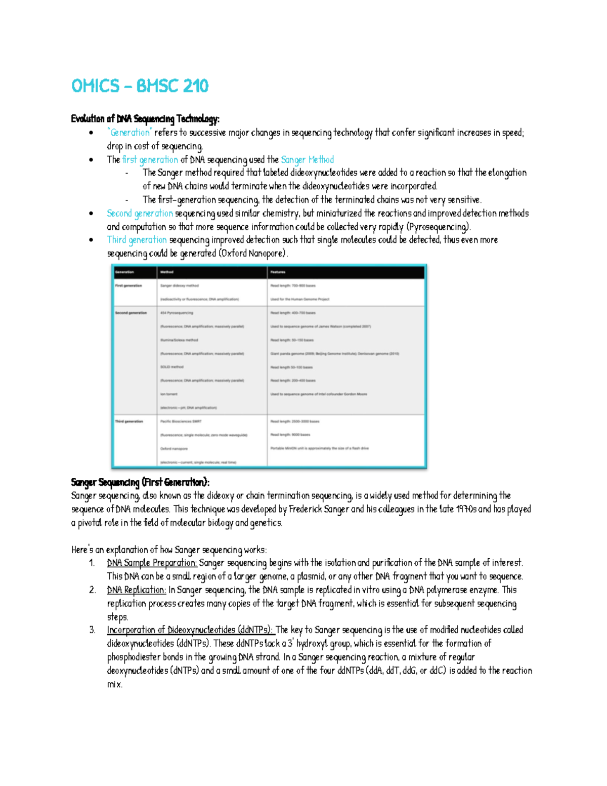 Omics - BMSC 210 - Dr. Dillon - OMICS – BMSC 210 Evolution of DNA ...