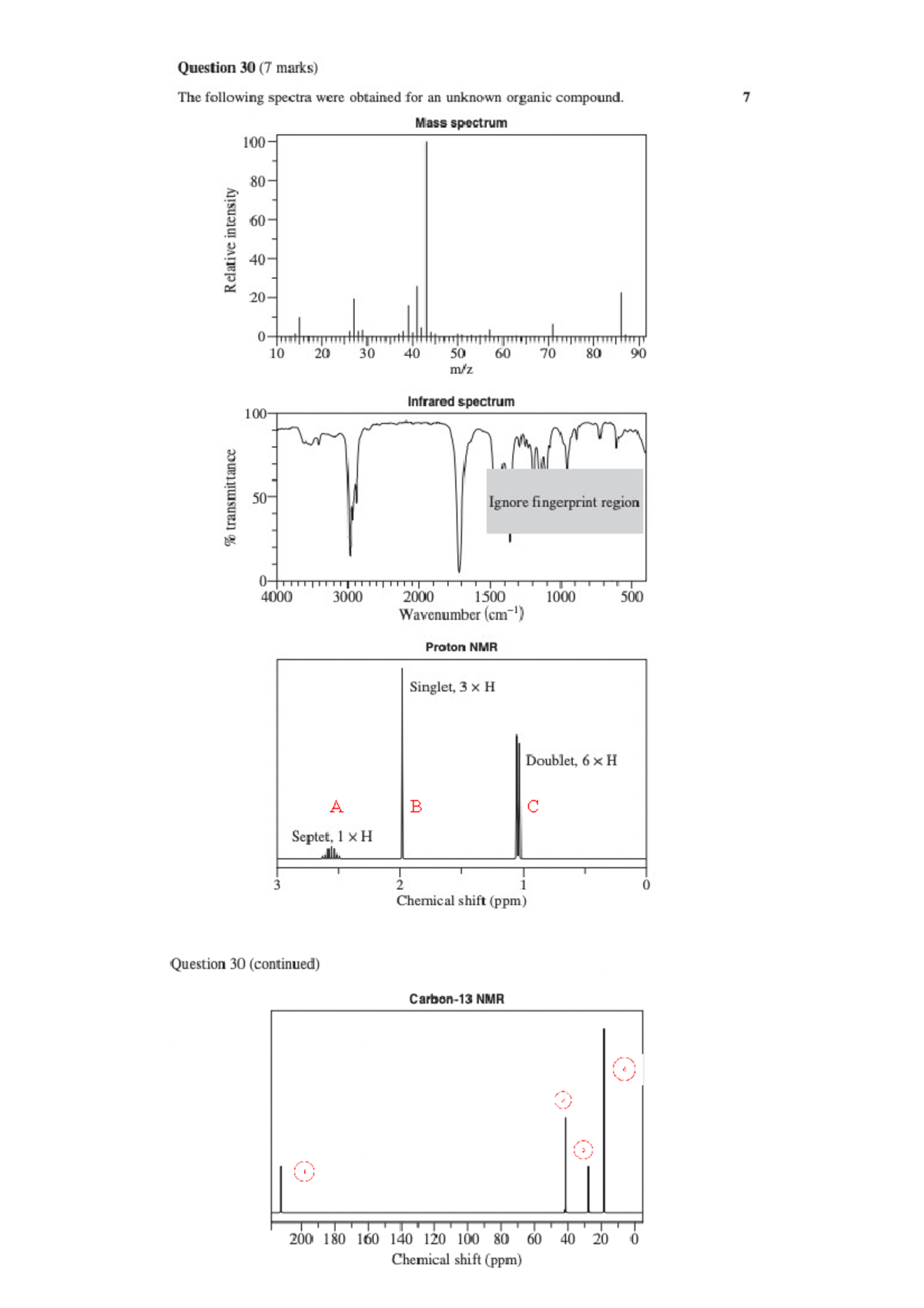 Sample Response 2022 Q30 - A B C In the IR spectrum, there is a sharp ...