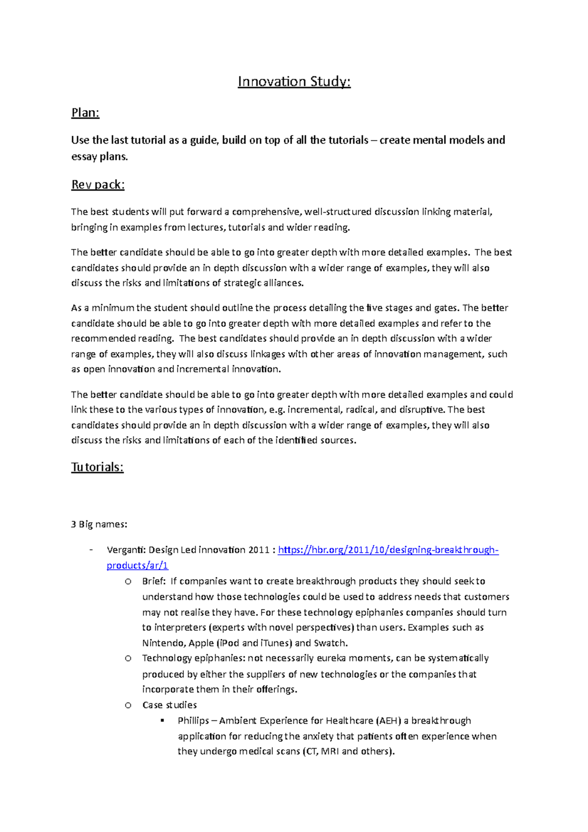 Innovation Study v6 - See the title - Innovation Study: Plan: Use the ...