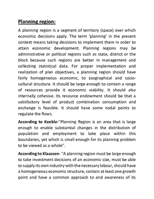 Regional planning goals, objectives etc - Concept of Regional Planning ...