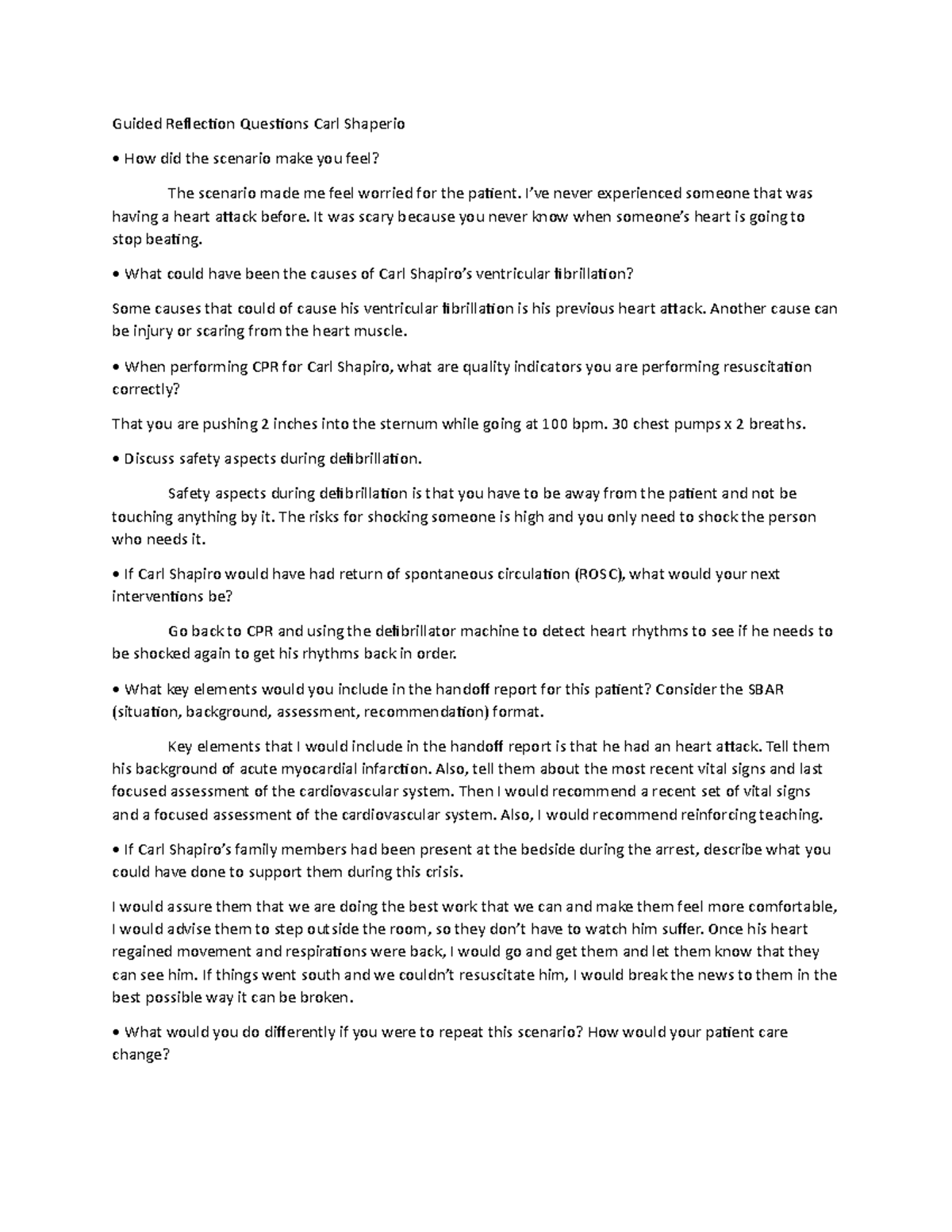 Carl S. V Sim - V-Sim - Guided Reflection Questions Carl Shaperio How ...