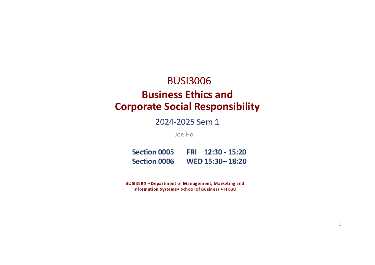 BUSI 3006 Lecture 3 final 2024 S1 - BUSI Business Ethics and Corporate ...