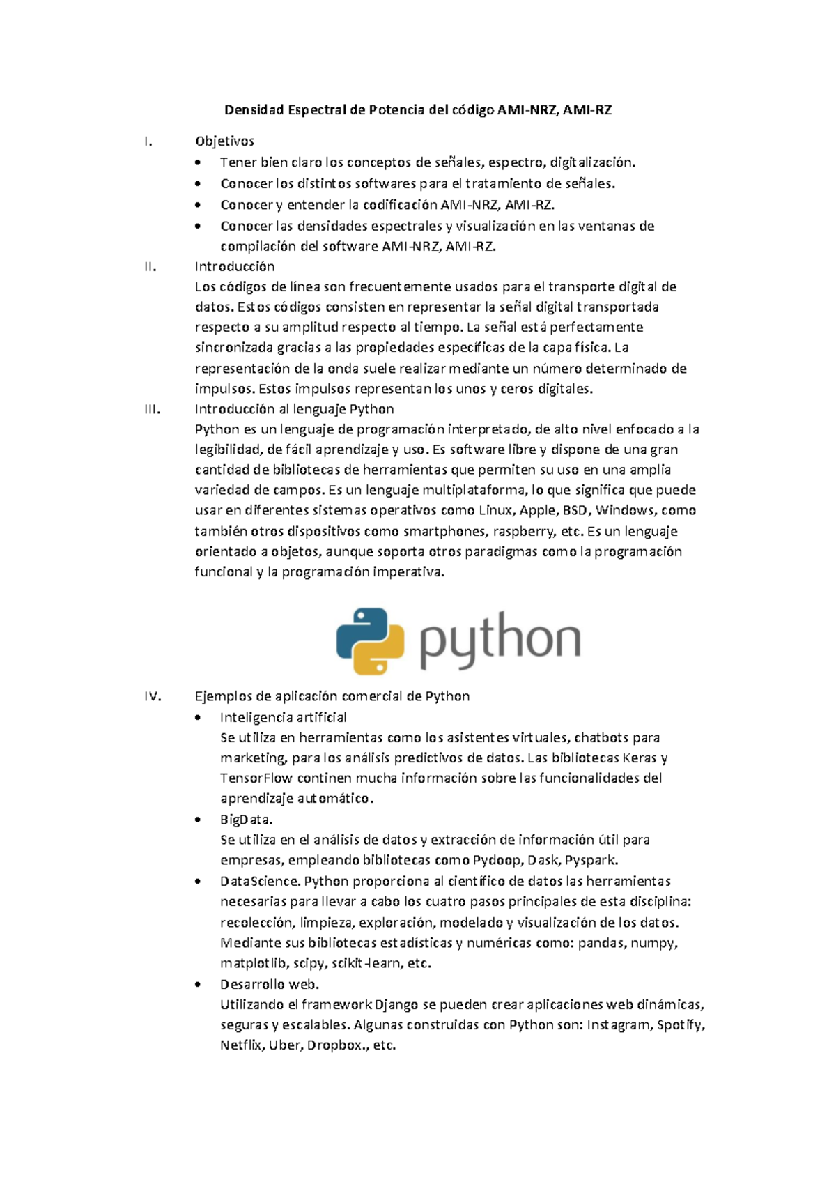 DEP código AMI RZ, NRZ con Python - Densidad Espectral de Potencia del código AMI-NRZ, AMI-RZ I ...