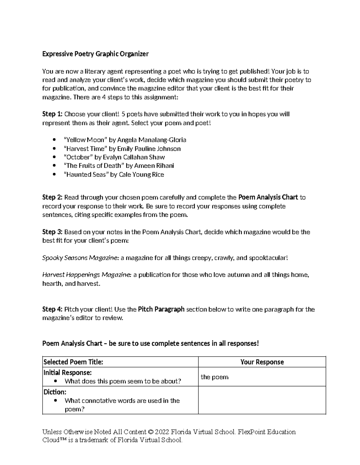 Expressive poetry - mwd kjcnkwj - Expressive Poetry Graphic Organizer ...