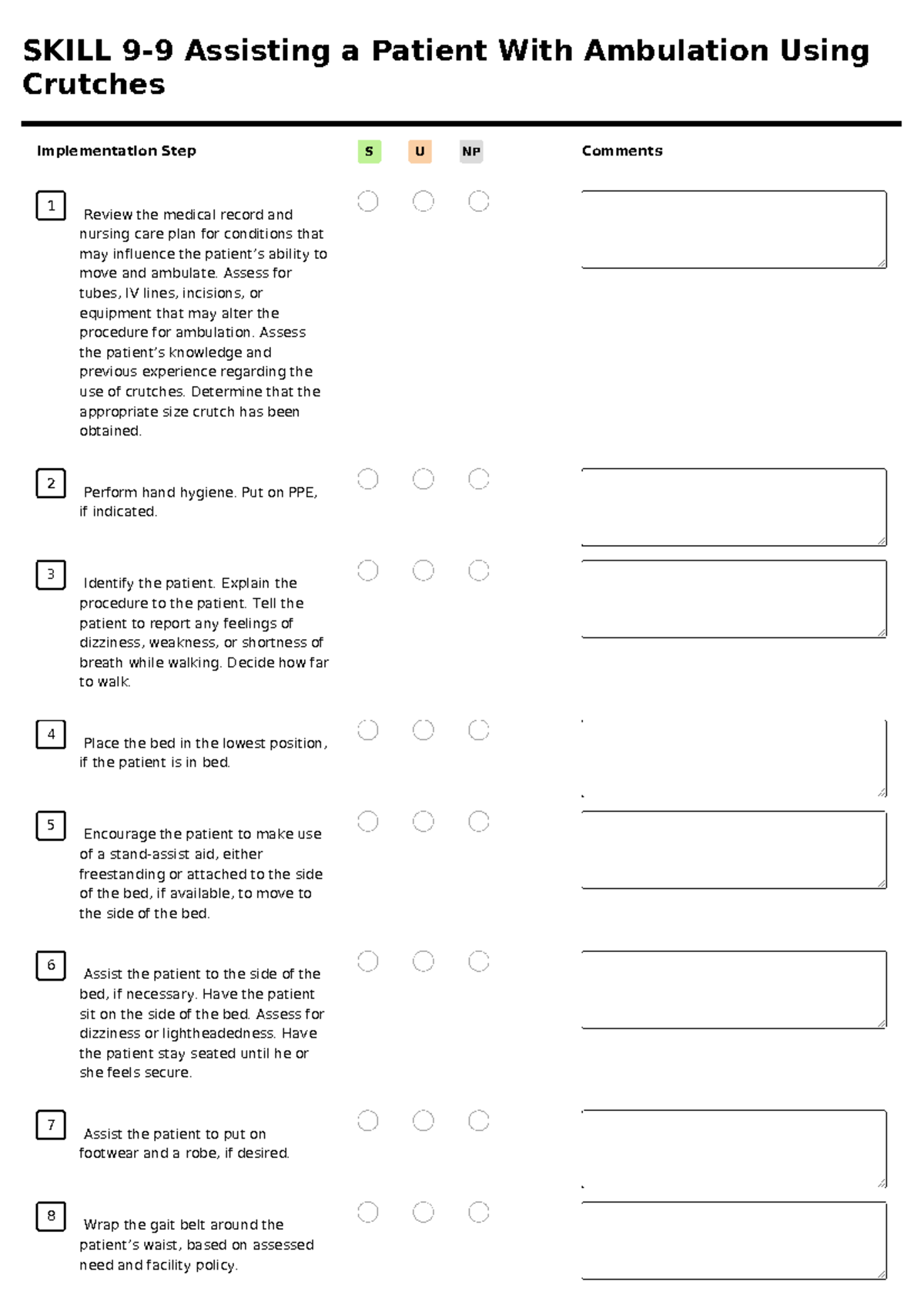 Skill 9 9 Assisting a Patient With Ambulation Using Crutches - SKILL 9-9 Assisting a Patient ...