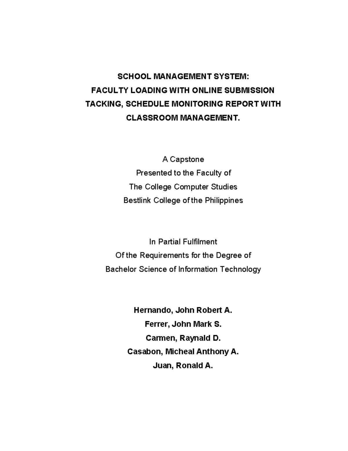School Management System - SCHOOL MANAGEMENT SYSTEM: FACULTY LOADING ...