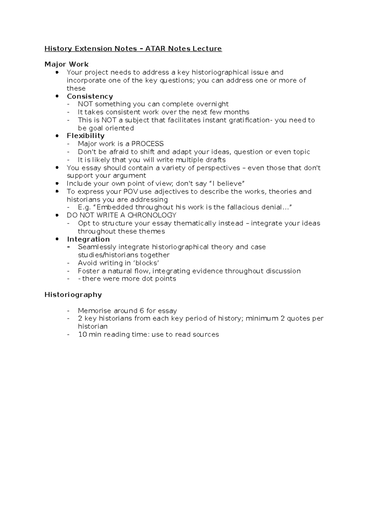 History Extension Notes - ATAR Notes Lecture - History Extension Notes ...