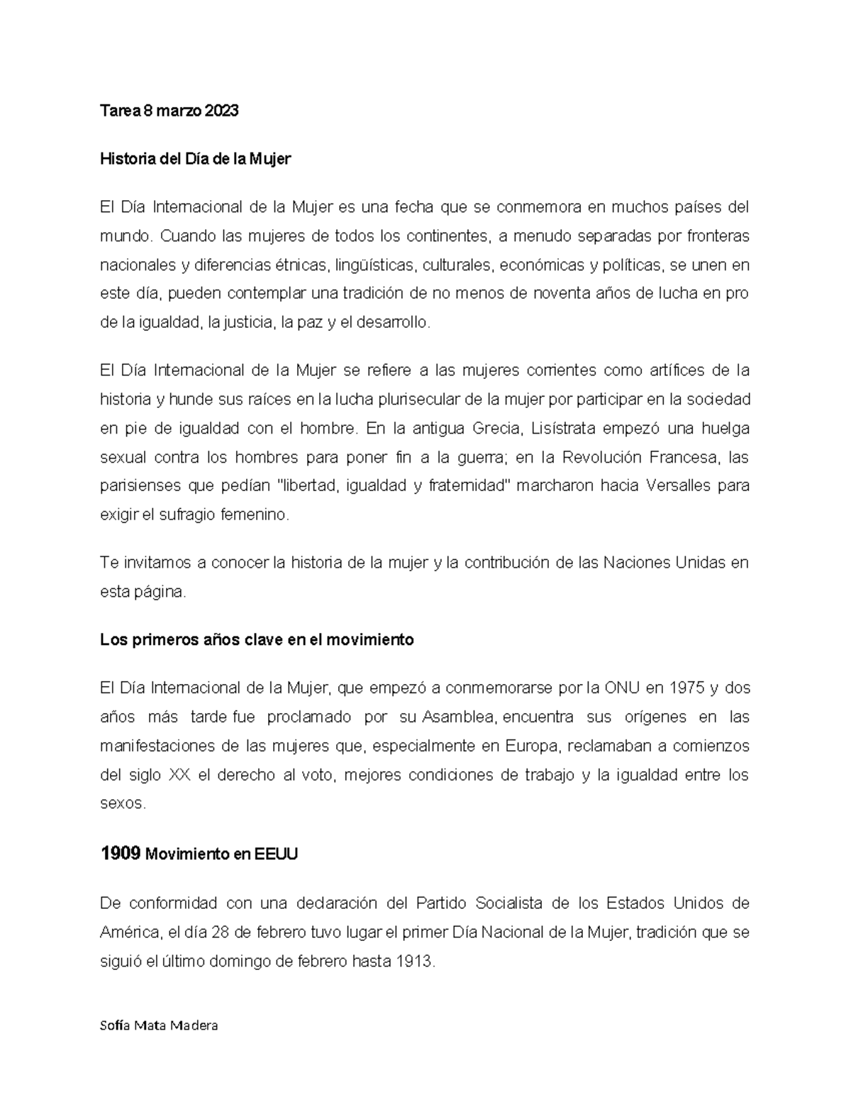 Tarea 8M - Resumen Derecho civil III - Tarea 8 marzo 2023 Historia del Día de la Mujer El Día ...