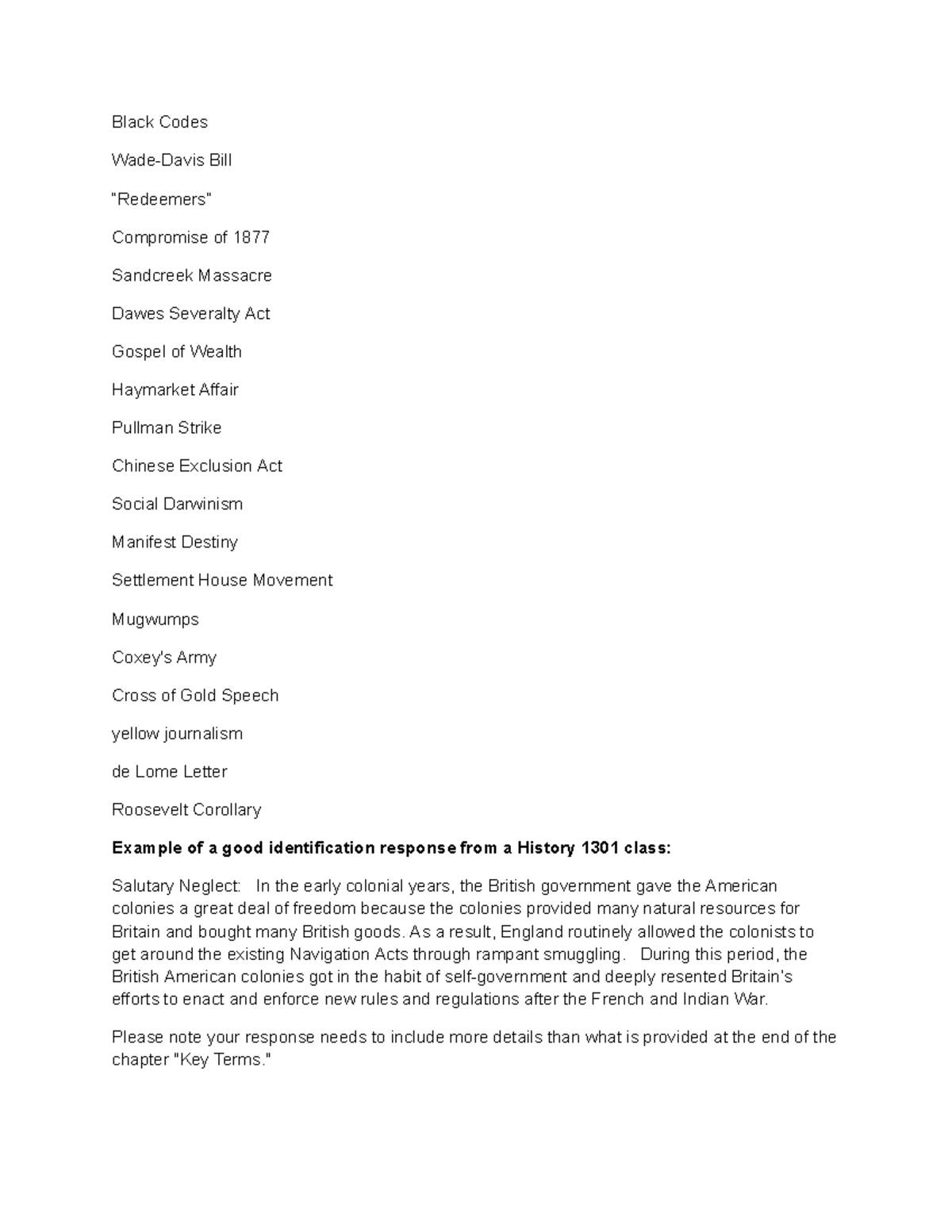 Untitled document - Unit 1 notes - Black Codes Wade-Davis Bill ...