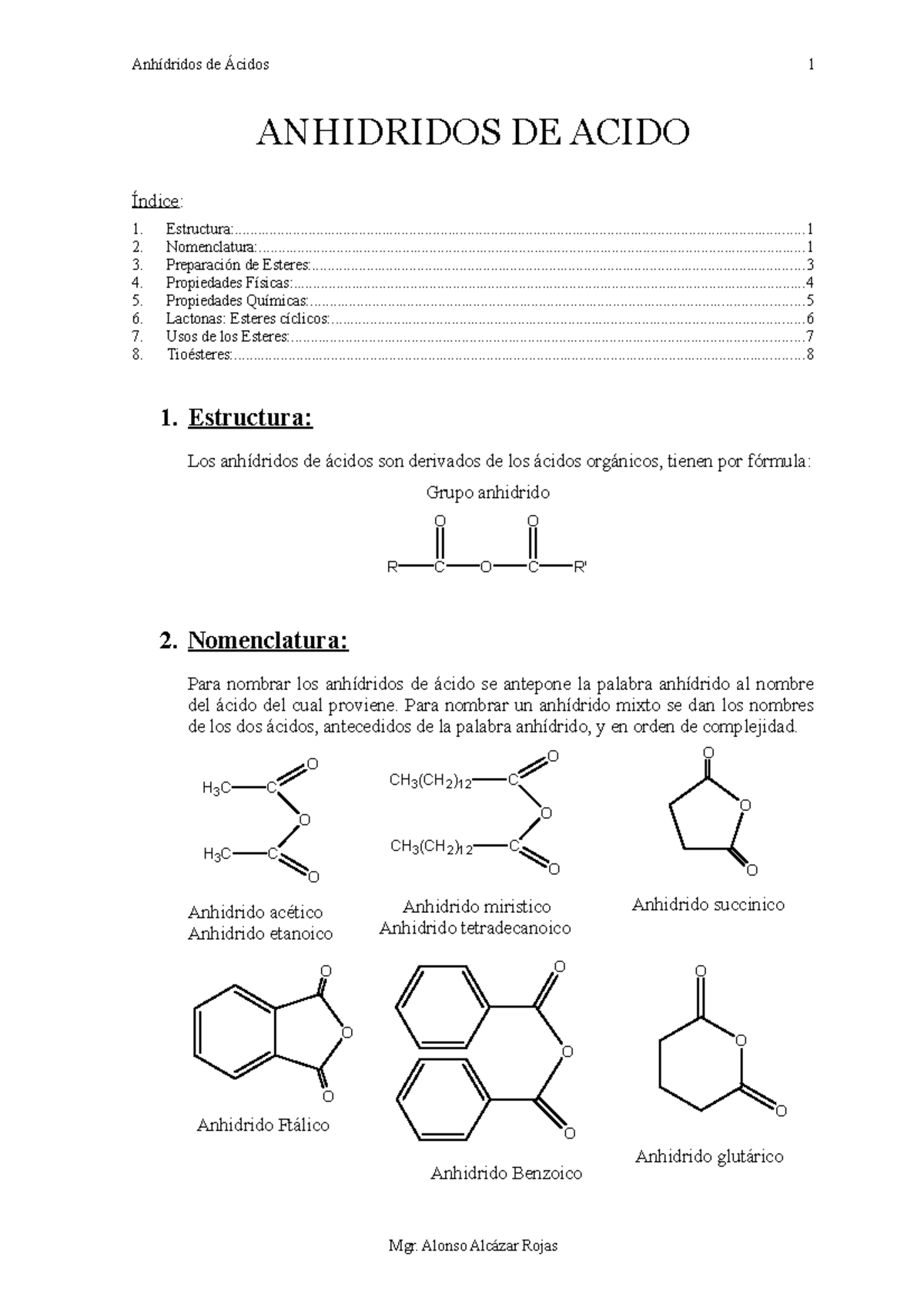 Quimica organica II 05 anhidridos - Anhídridos de Ácidos ANHIDRIDOS DE ...