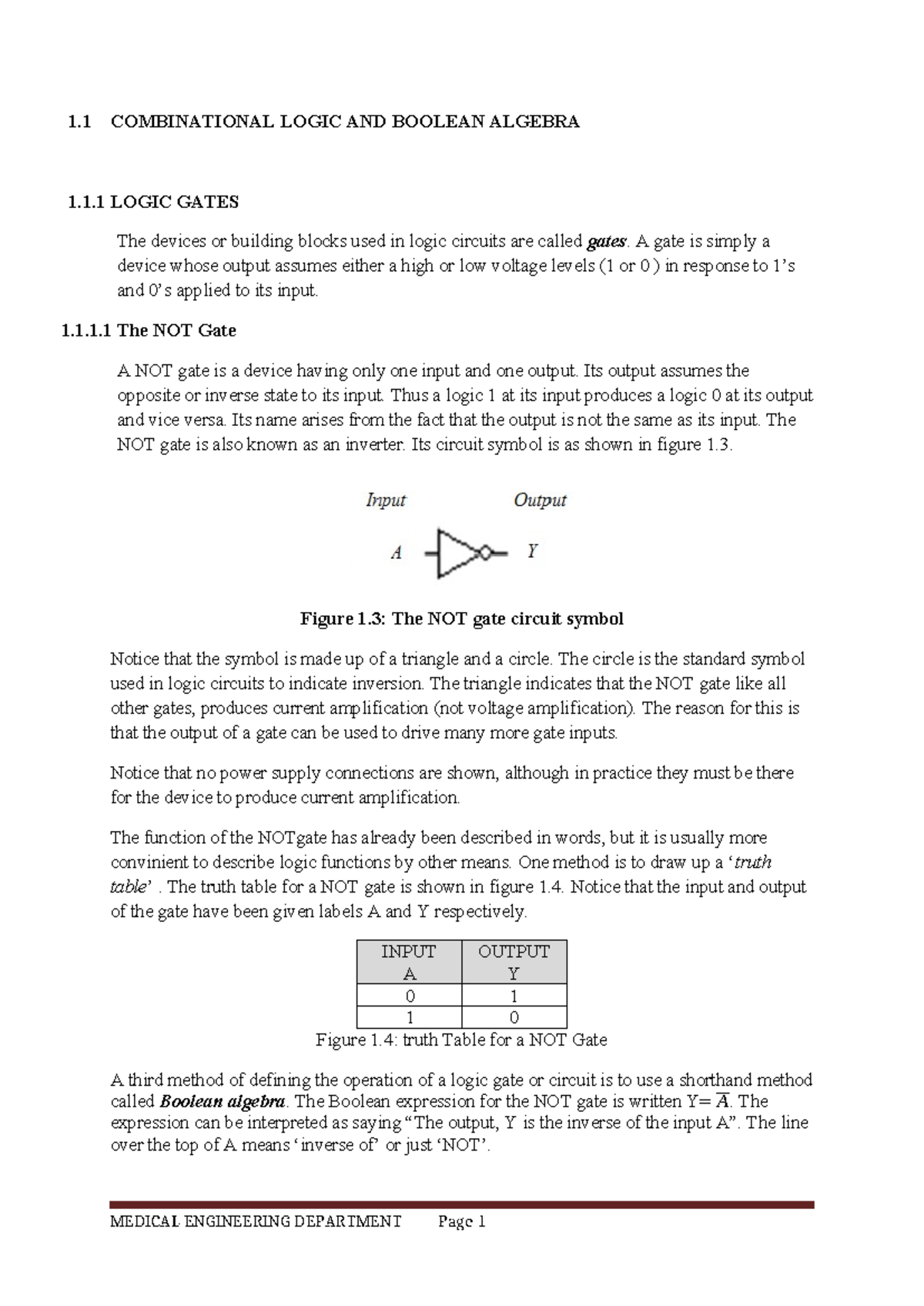 Combinational Logic And Boolean Algebra 1 Combinational Logic And Boolean Algebra 11 Logic