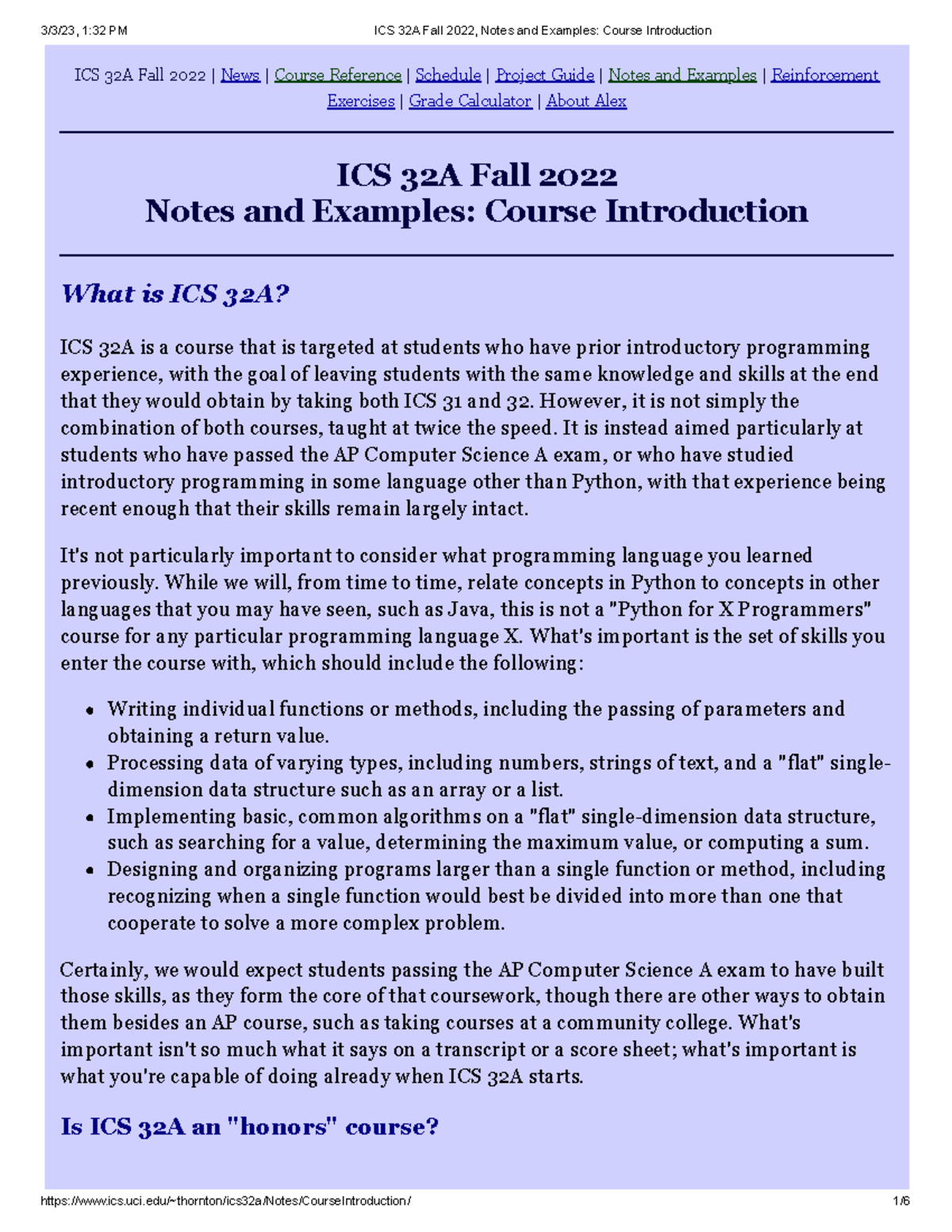 ICS 32A Fall 2022, Notes and Examples Course Introduction - ICS 32A ...