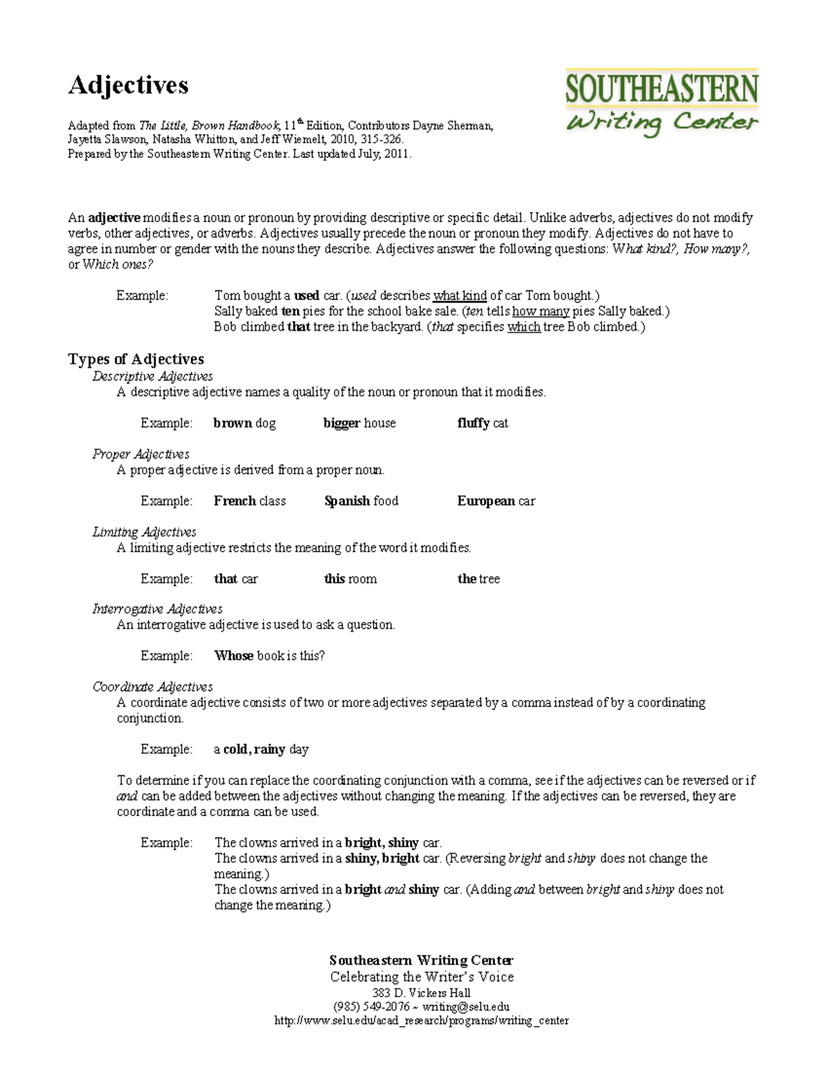 Adjectives - GOOD NOTES.EASY TO UNDERSTAND - English For Employability ...