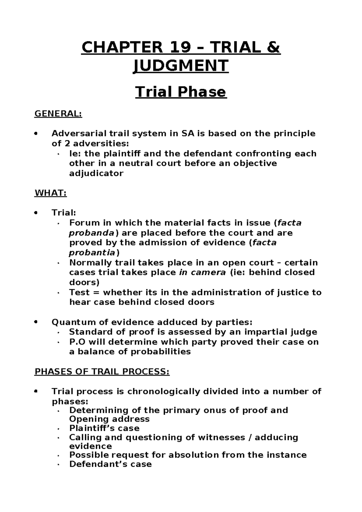 Chapter 19(M) - CHAPTER 19 – TRIAL & JUDGMENT Trial Phase GENERAL ...