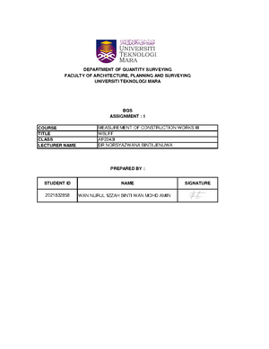 ECA standard forms and contents for students - Quantity Surveying ...