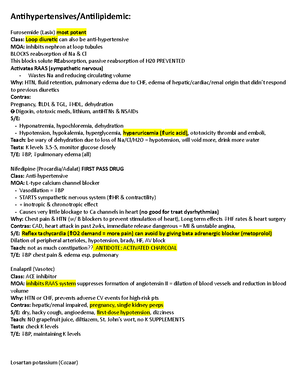 Exam 1 Medication List and Lab Values SV - Module 1 Exam Medication ...