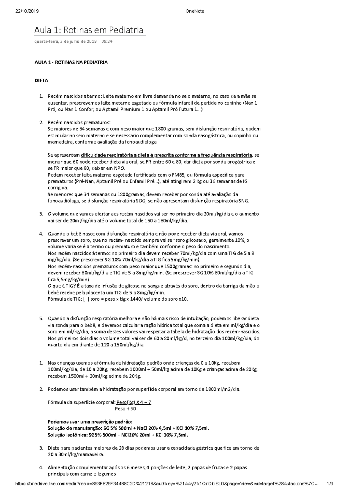 Rotinas pediatria - Resumo INTERNATO MÉDICO II - Warning: TT: undefined function: 32 22/10/2019 ...