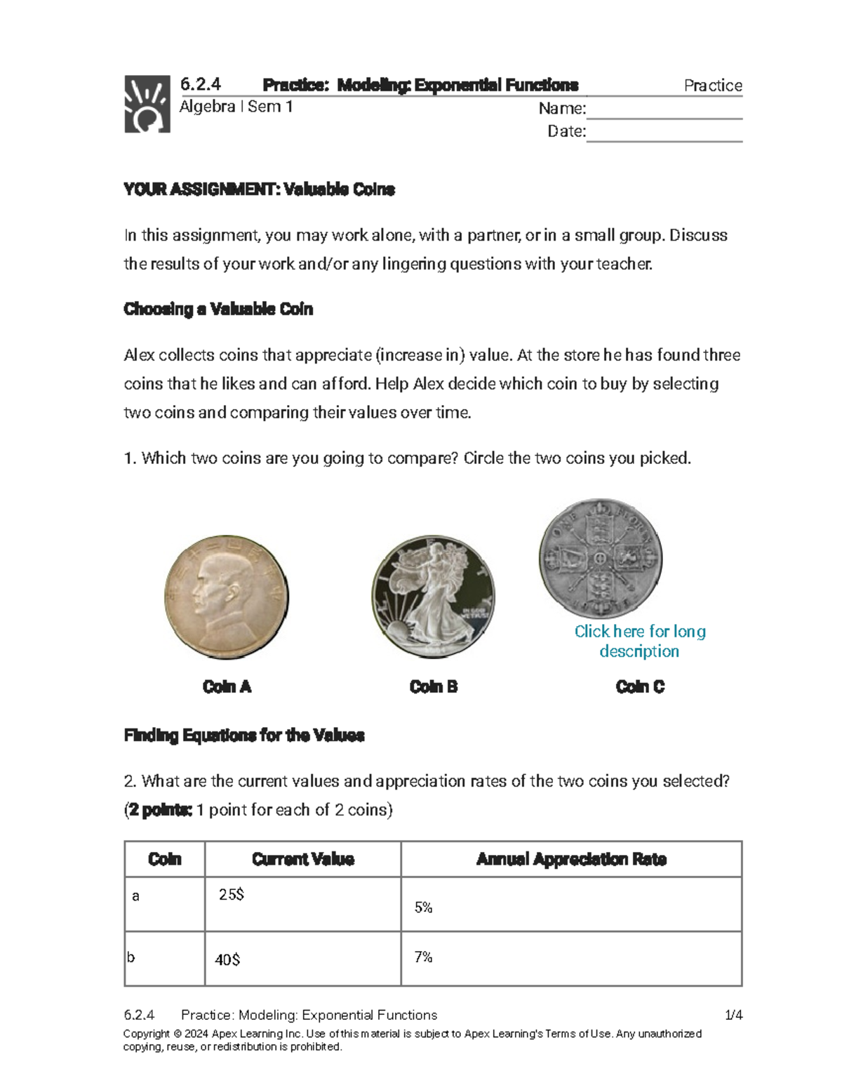 6.2.4 Practice - Modeling Exponential Functions (Practice) - Practice ...