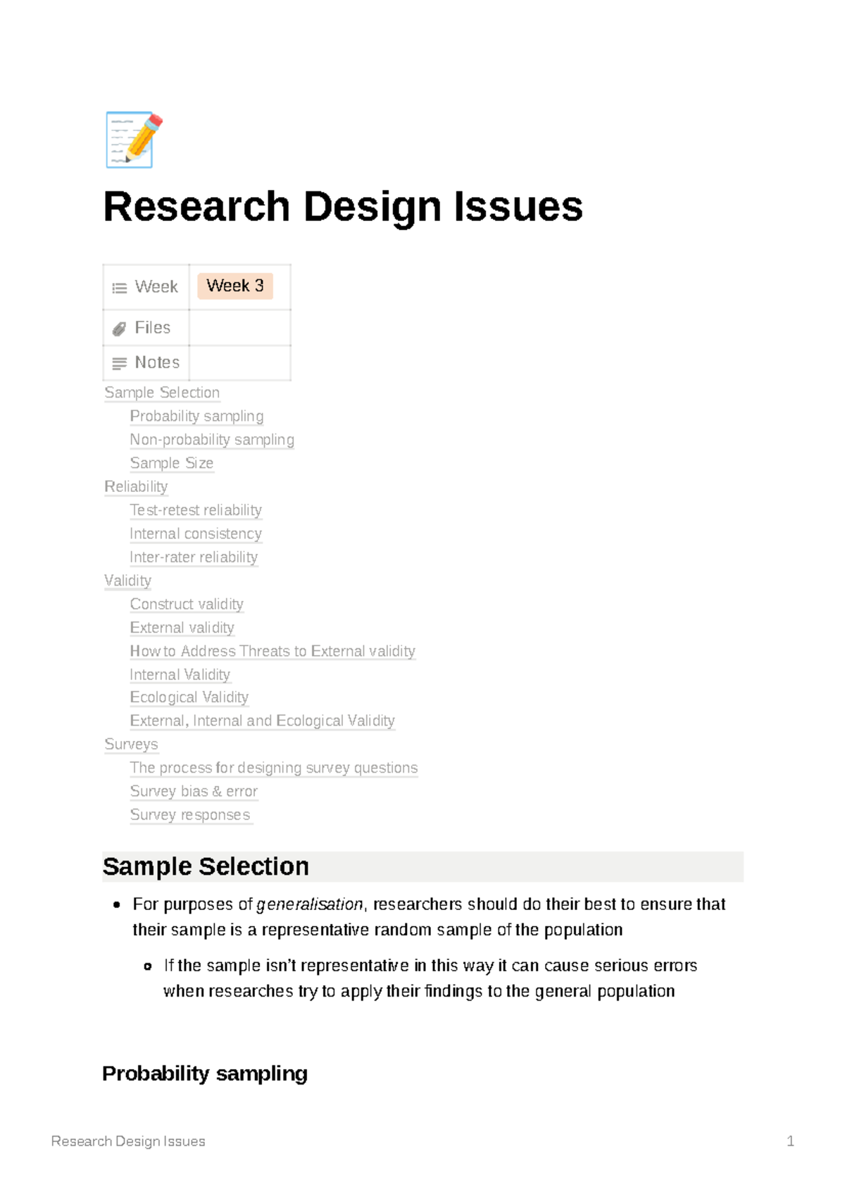 Research Design Issues - Ë Research Design Issues Week Week 3 Files ...