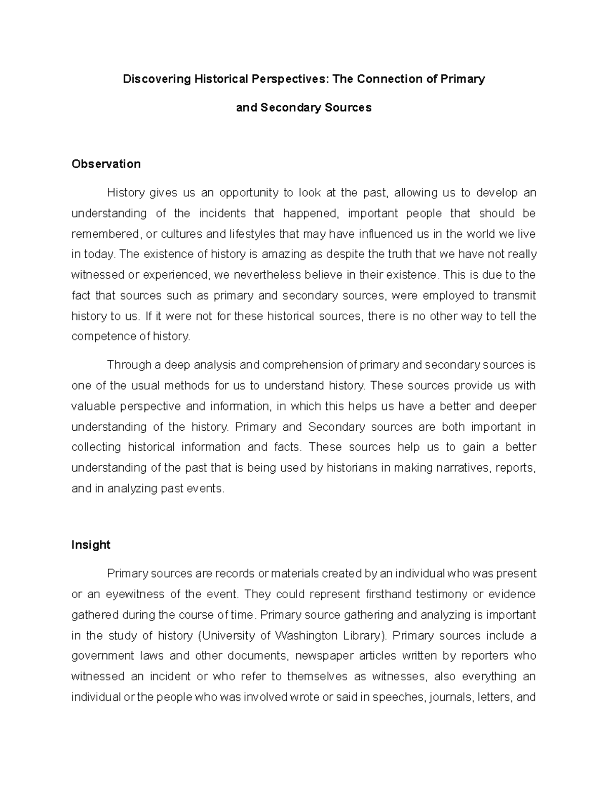 Metacognitive Readings Report - Individual Output - Discovering ...