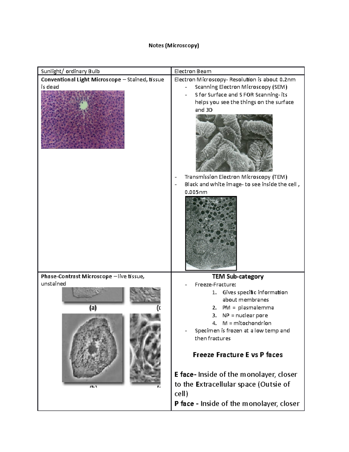 HHP - Lecture 1 - Microscopes and Staining - Notes (Microscopy ...
