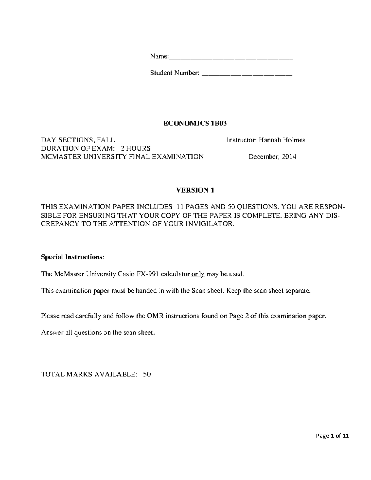 Exam 1 April Winter 2014, questions - Name ...