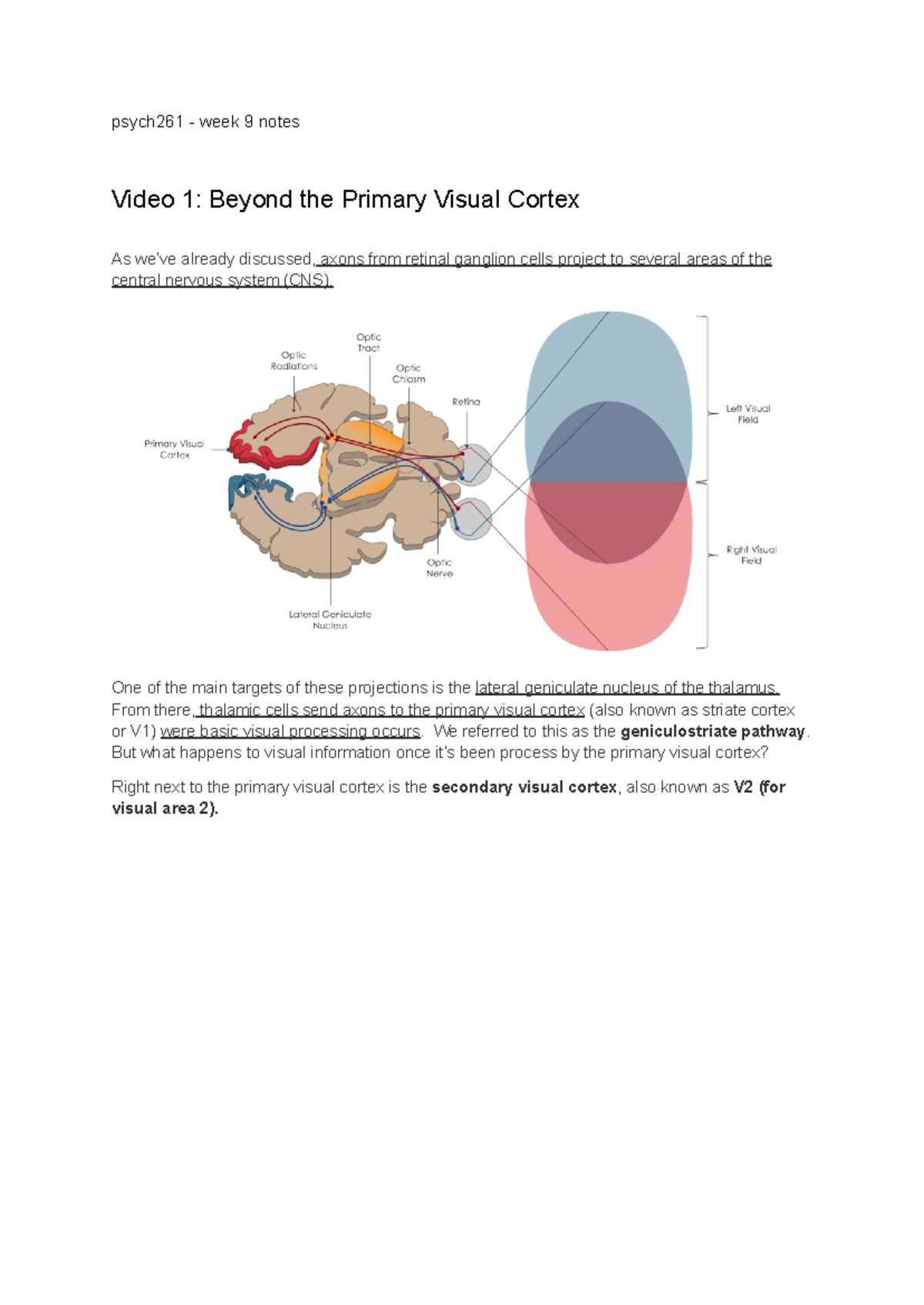 notes for intro to psych - psych261 - week 9 notes Video 1: Beyond the ...