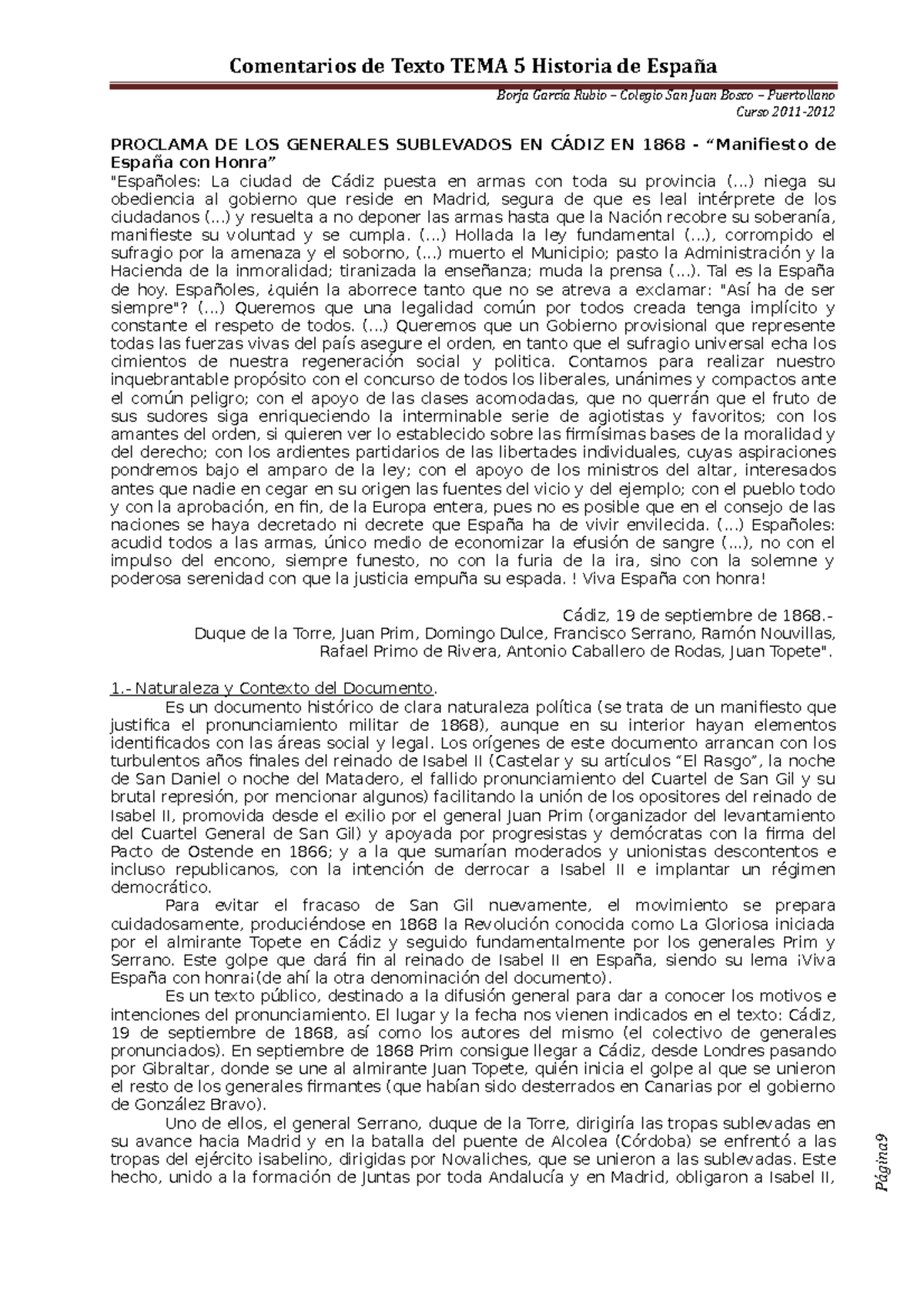 Textos para el tema 5 de historia - Borja García Rubio – Colegio San Juan Bosco – Puertollano ...