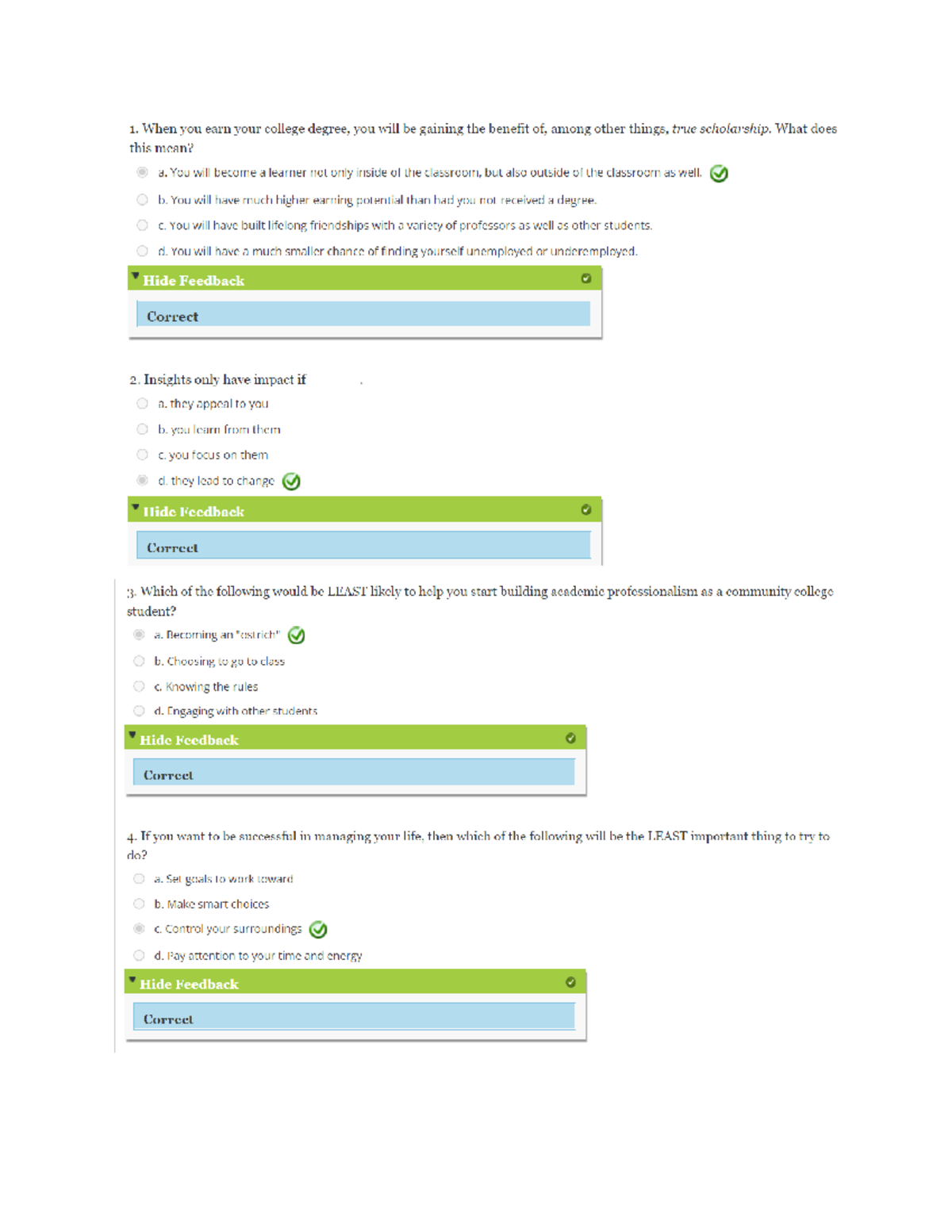 Fye 105 chapter 2 quiz - 105 - Studocu
