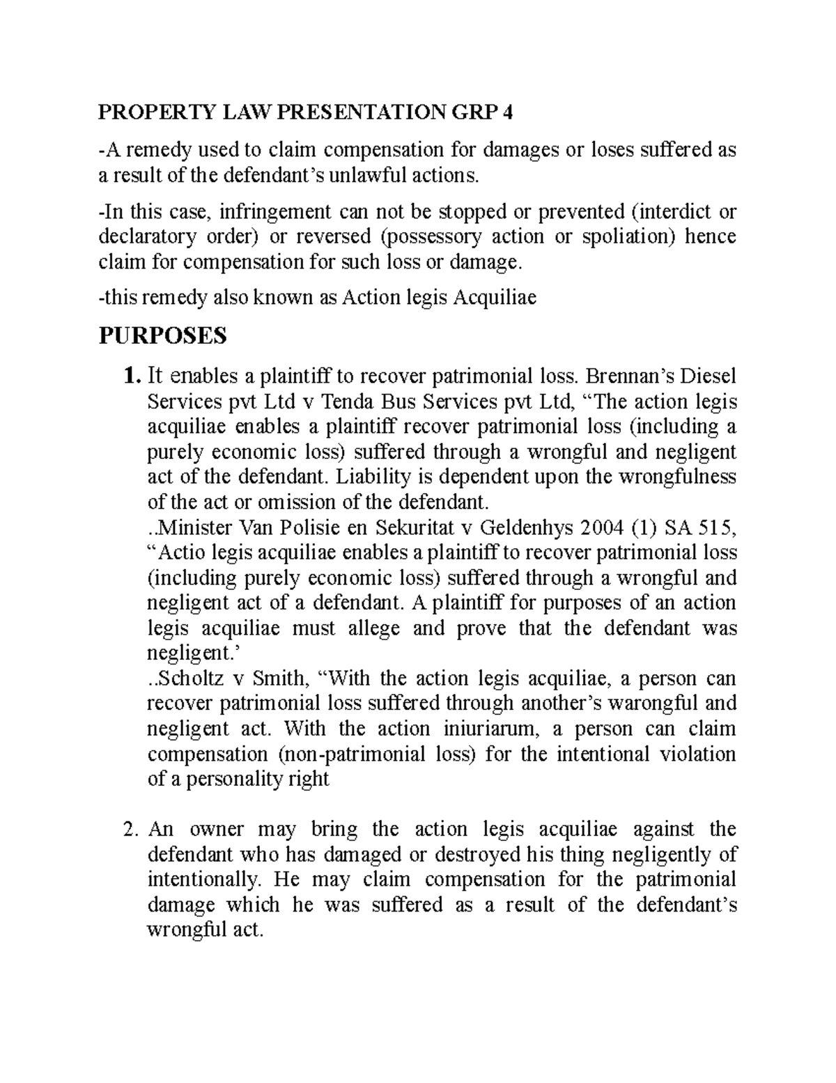Property LAW Presentation - PROPERTY LAW PRESENTATION GRP 4 -A remedy ...