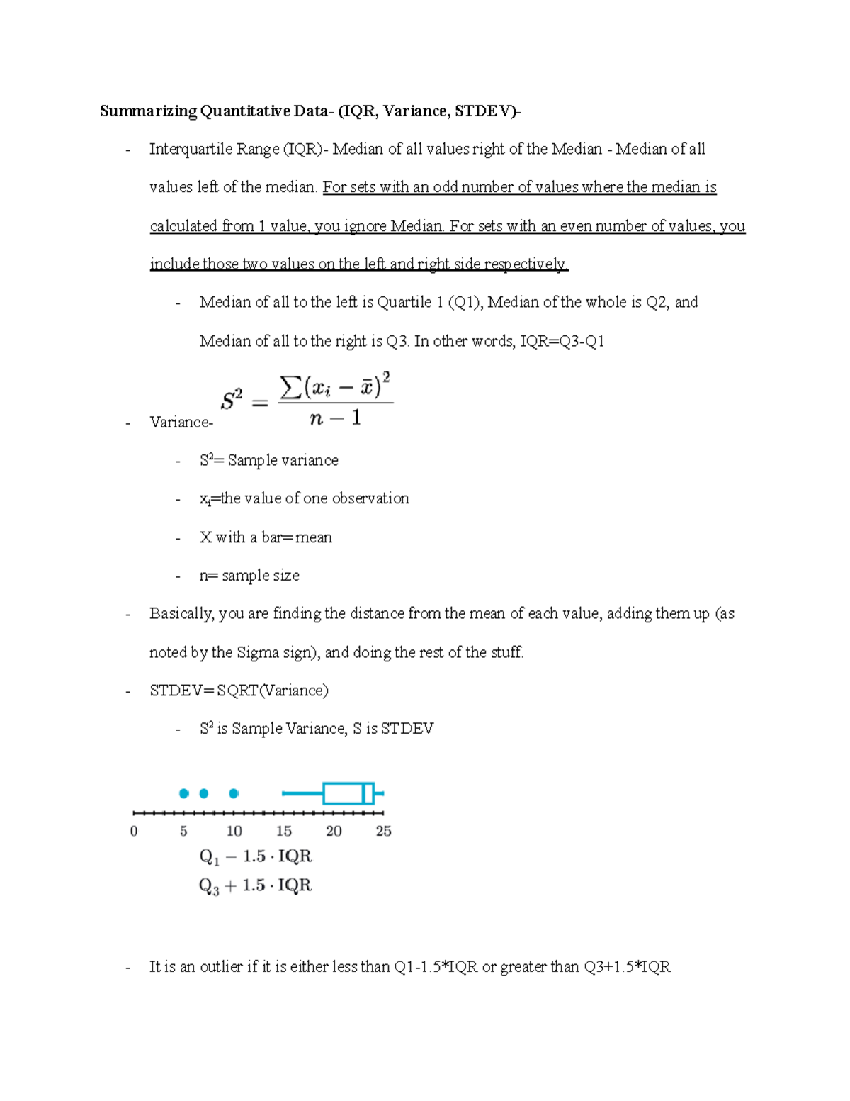 Summarizing Quantitative Data - For sets with an odd number of values where the median is ...