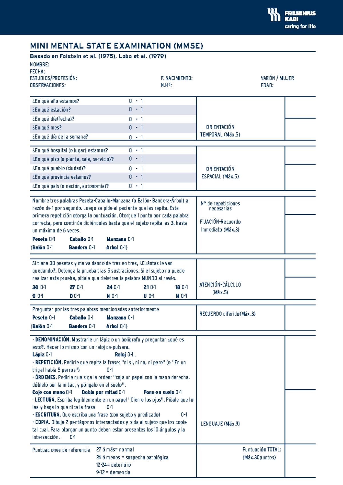Minimental - tes mini mental - MINI MENTAL STATE EXAMINATION (MMSE ...