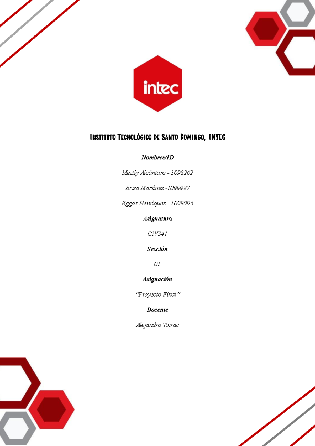 Proyecto Final - Métodos y Costos (Grupo #2) - Instituto Tecnológico de ...