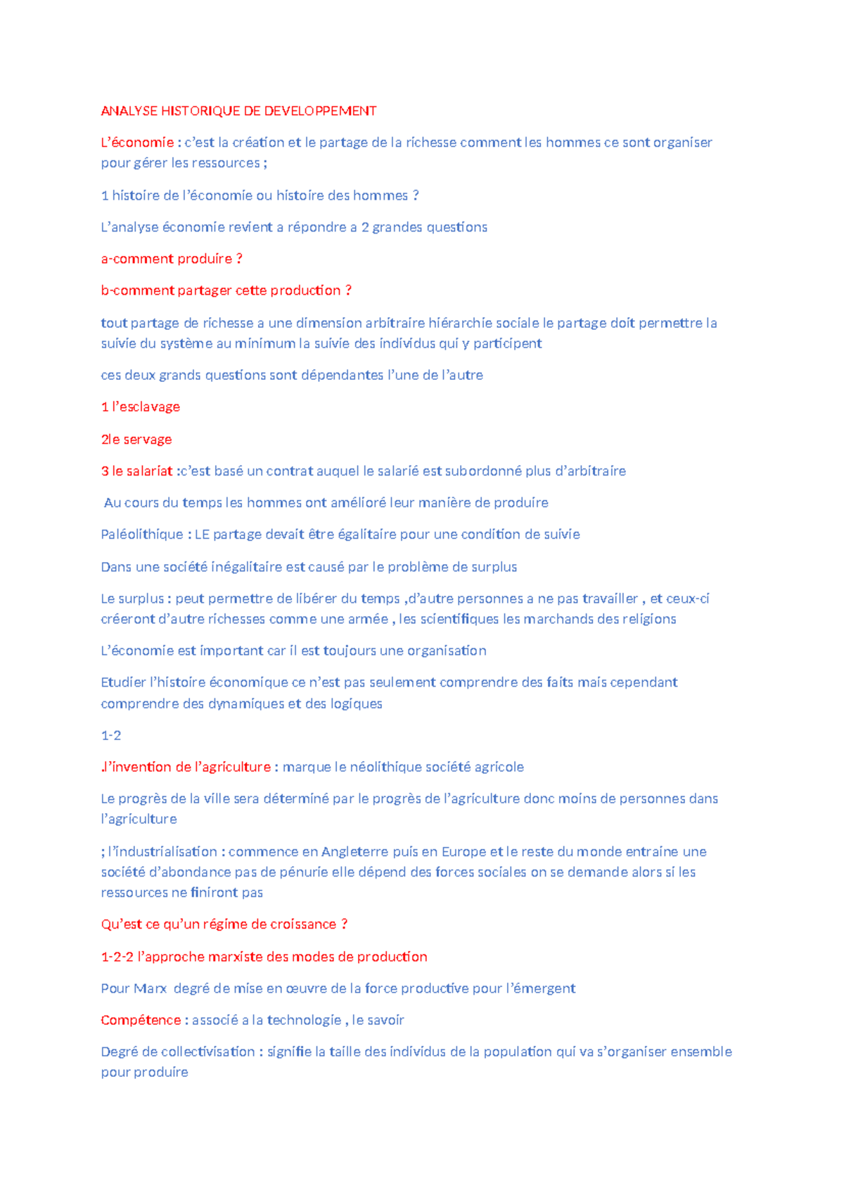 Analyse Historique DE Developpement - ANALYSE HISTORIQUE DE ...