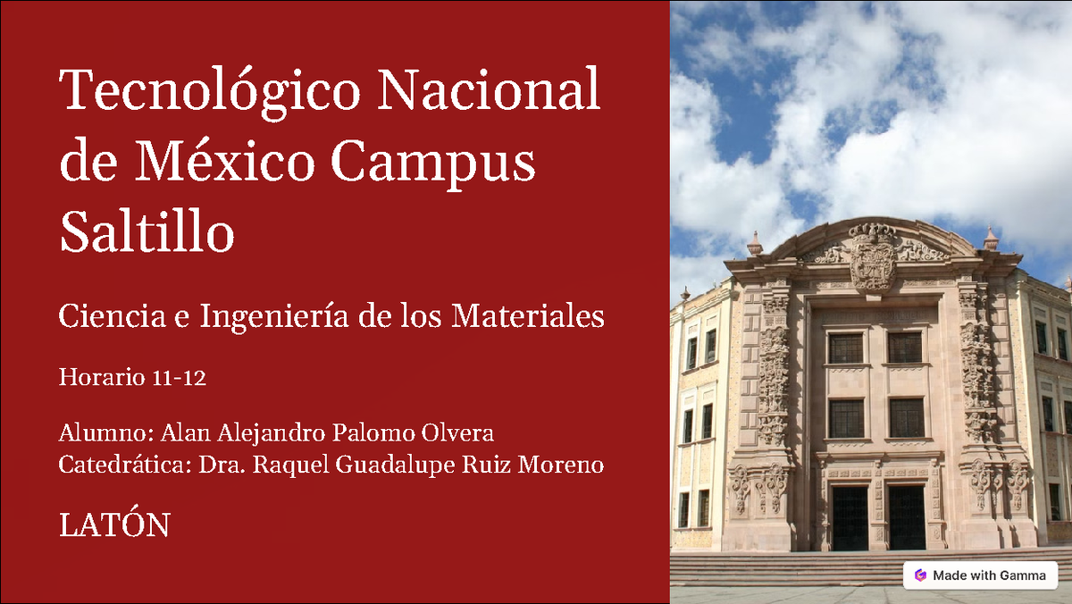 Tecnologico Nacional de Mexico Campus Saltillo - Tecnológico Nacional ...