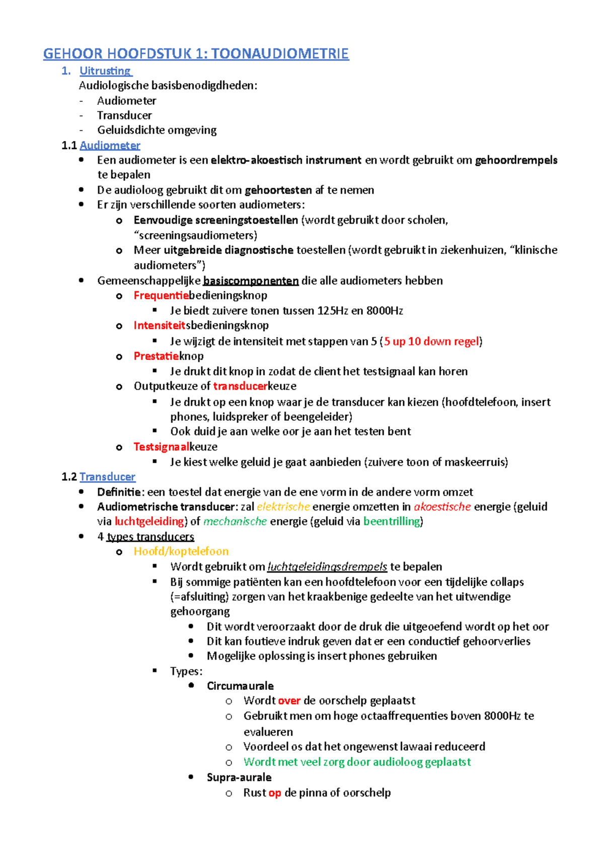 SV Hoofdstuk 1-4 - tweede semester fase 1 - GEHOOR HOOFDSTUK 1 ...