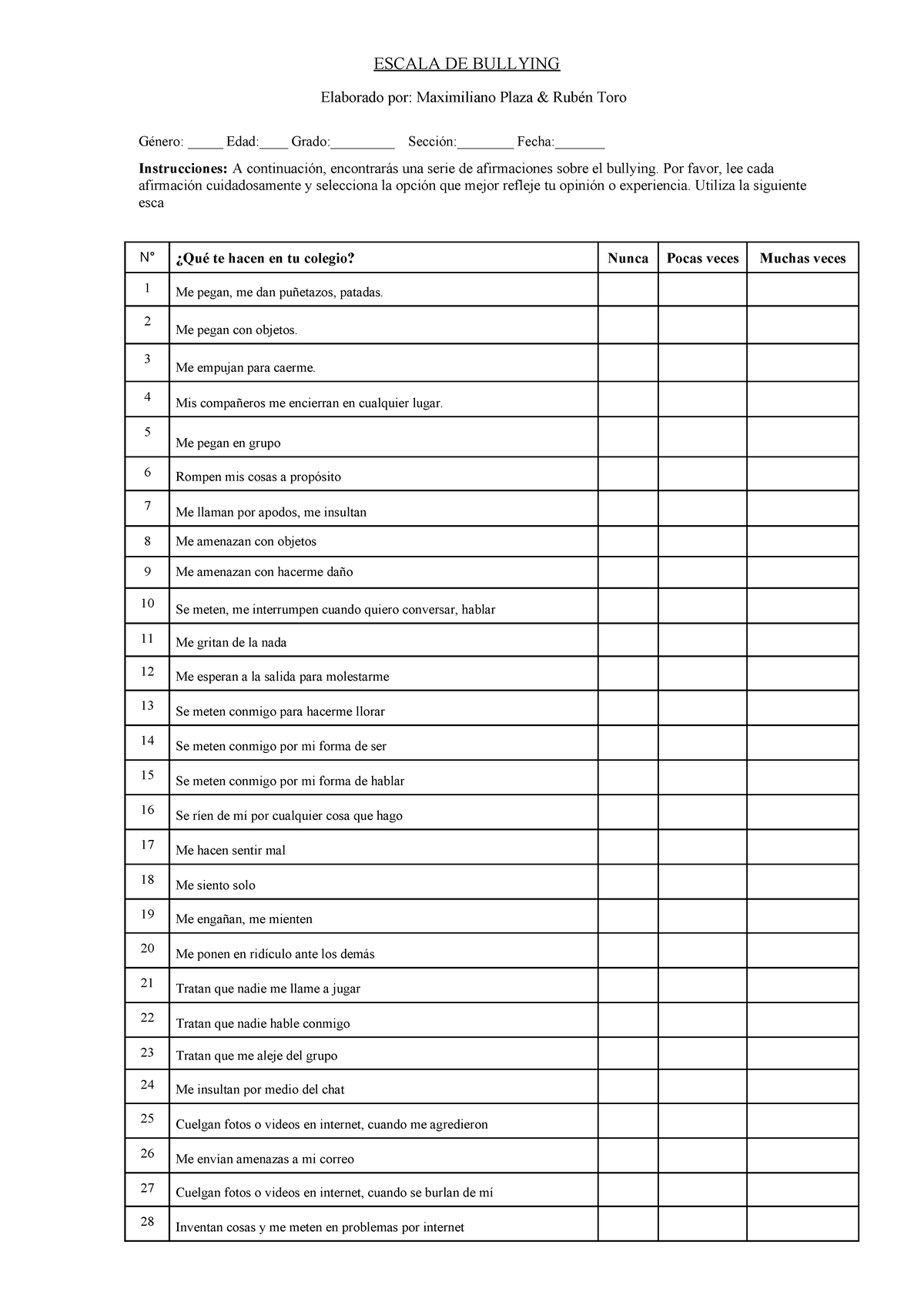 Pdf-bullying-escala - v gfhbnjmv gcfhnbjm - ESCALA DE BULLYING ...