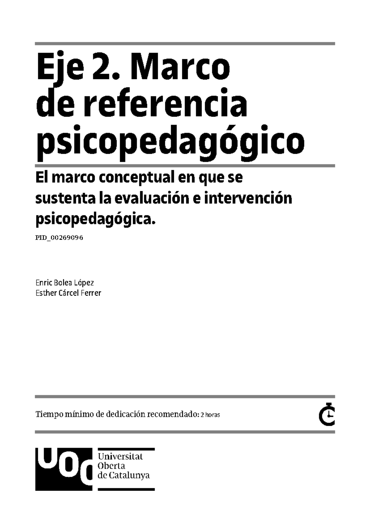Eje 2 Marco de referencia psicopedagogico - Eje 2. Marco de referencia psicopedagógico El marco ...