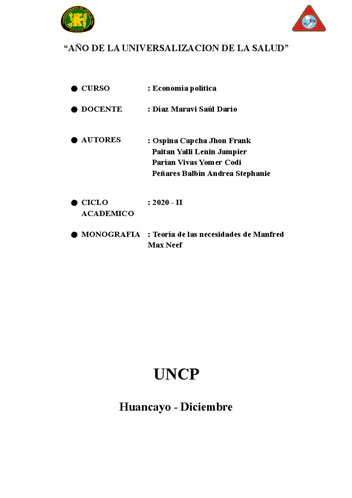 Teoría DE LAS Necesidades DE Manfred MAX NEEF - Sociología Política ...