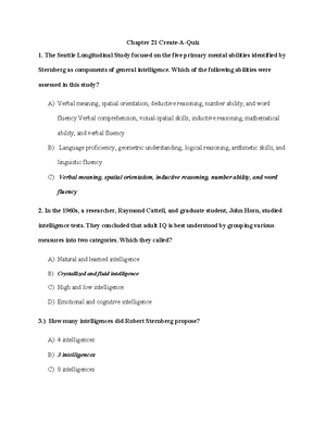 Chapter 20 Creat-A-Quiz - Chapter 20 Create-A-Quiz Chapter 20 Which of ...