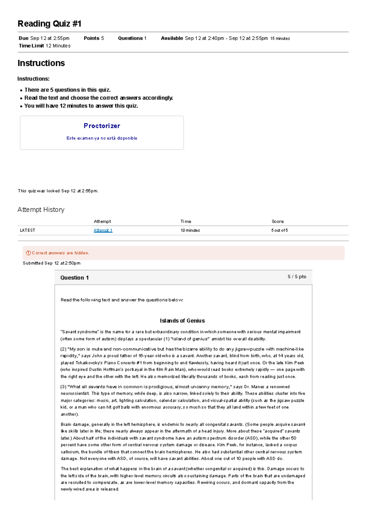 A10 practica 01 - Reading Quiz Due Sep 12 at 2:55pm Points 5 Questions ...